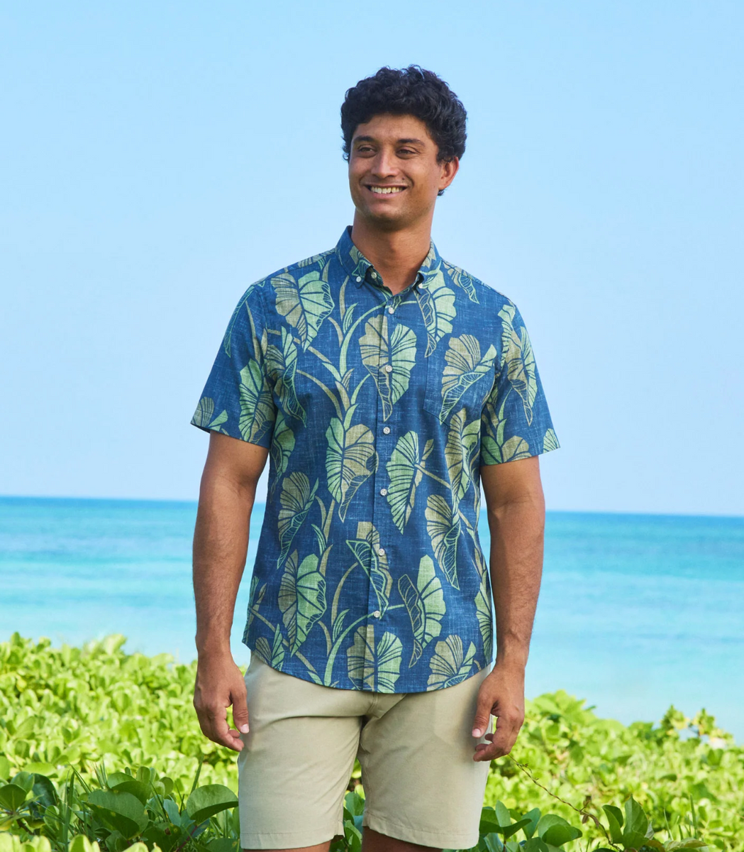 Trailing Taro in Dark Blue by Reyn Spooner | KoaWood Ranch