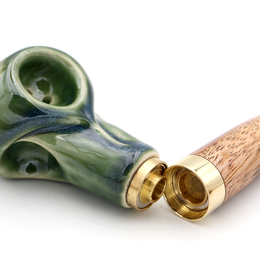 Koa Wood and Ceramic Manta Ray Pipe | KoaWood Ranch