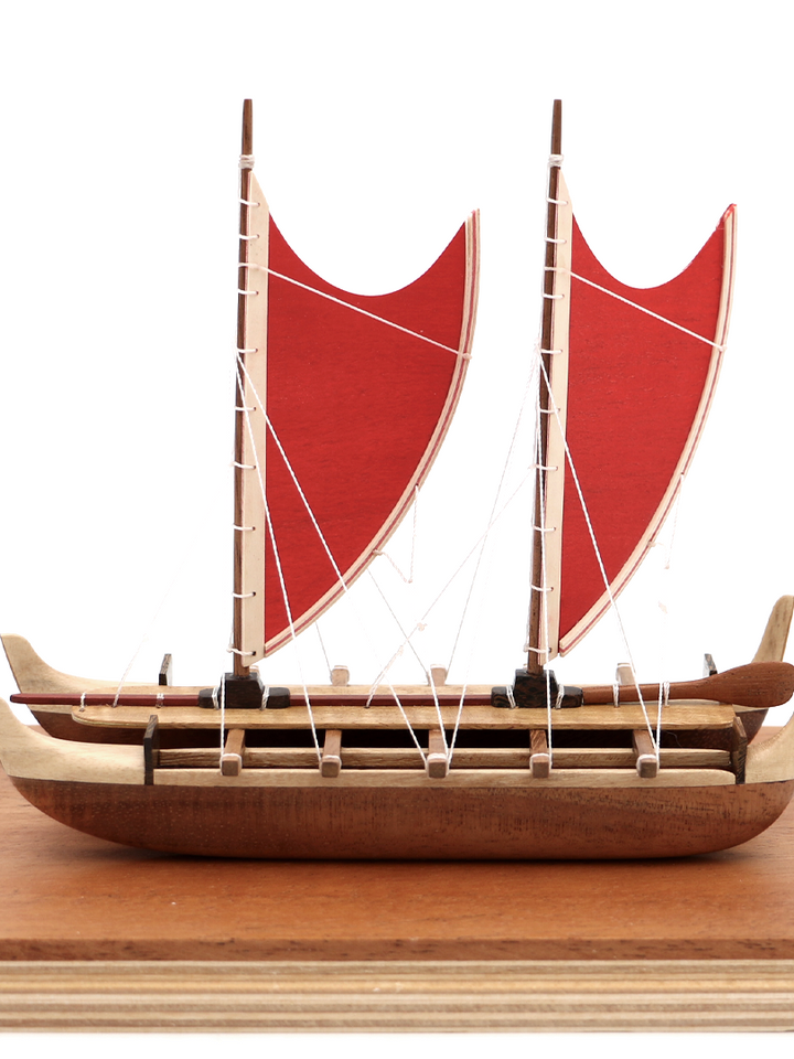 Hawaiian Koa Wood Miniature Canoes | KoaWood Ranch