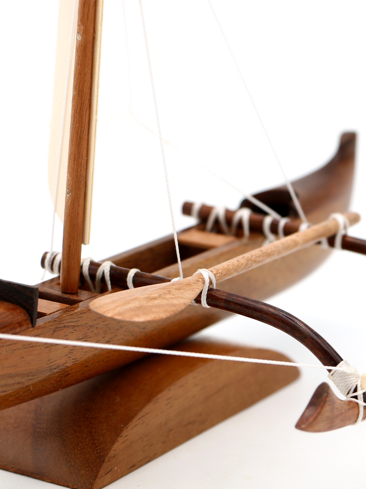 Hawaiian Koa Wood Miniature Canoes | KoaWood Ranch