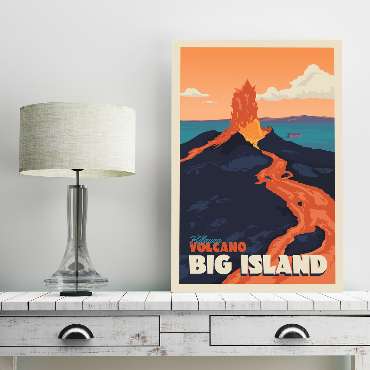 Hawaii's Big Island Volcano 12 x 18 Vintage Poster | KoaWood Ranch